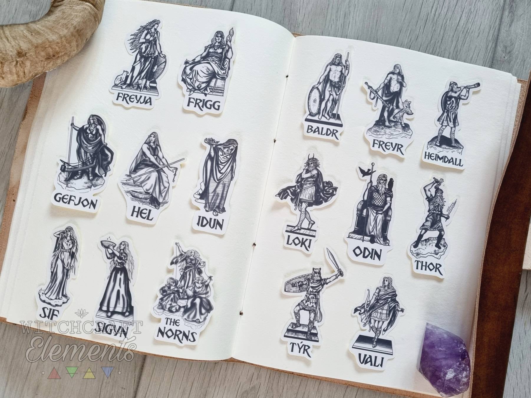 Norse Gods & Goddesses Sticker Bundle 16 Deity Illustrations - Etsy