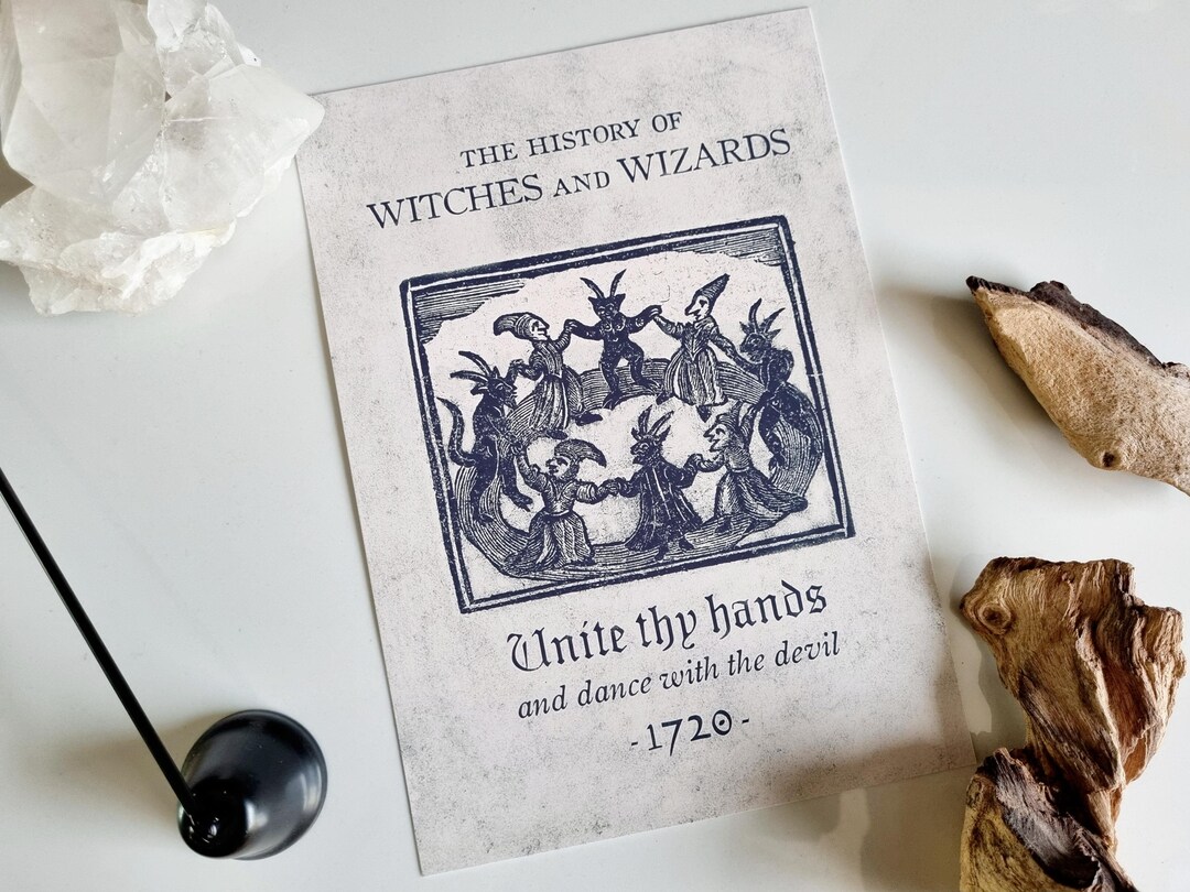 The History of Witches and Wizards A5 Print - Witches Circle - Gothic ...
