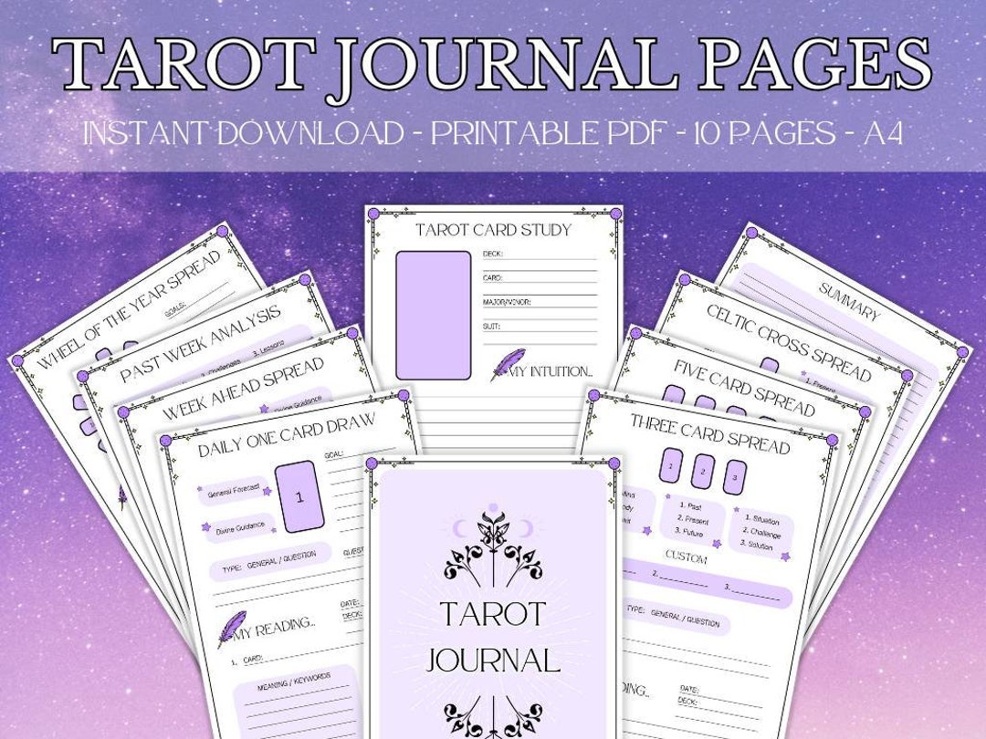 Printable Tarot Journal & Study Pages Digital Download - Etsy