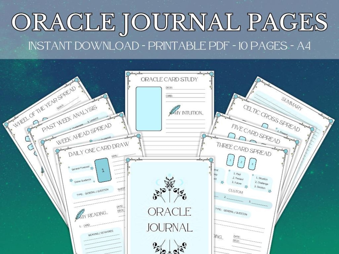 Printable Oracle Journal & Study Pages - Digital Download, Spiritual ...