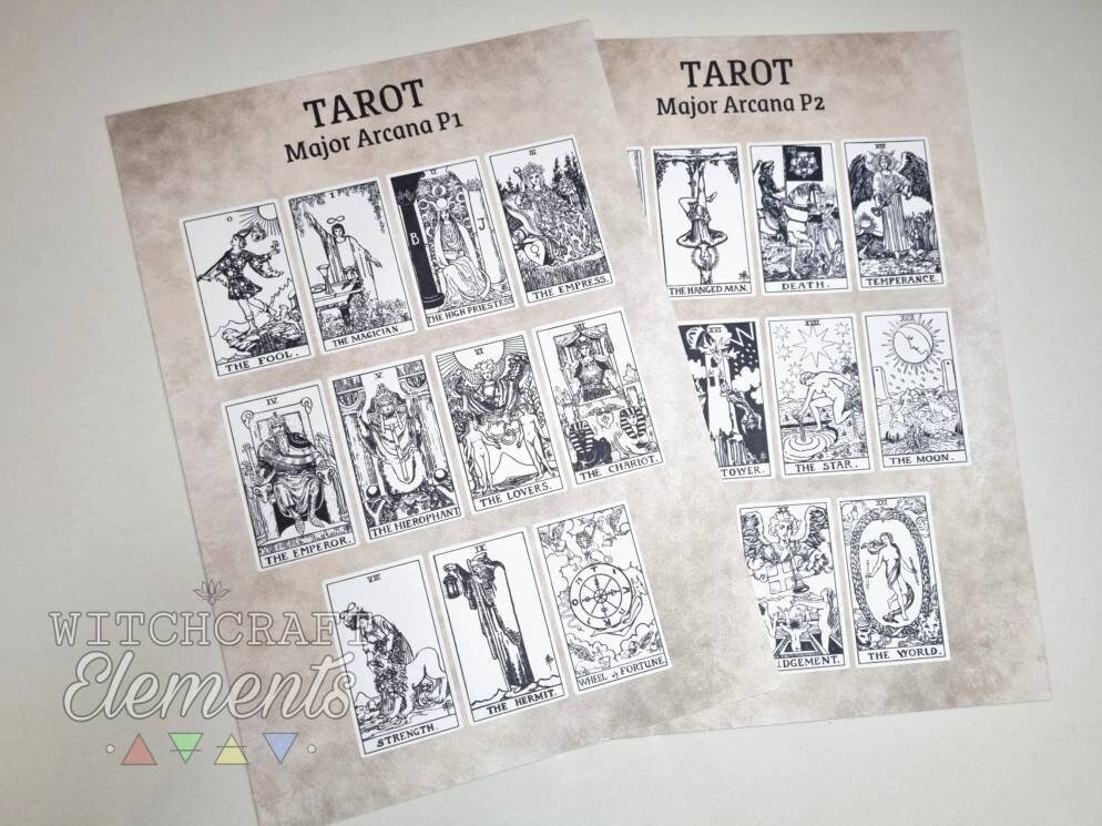 Traditional Tarot Card Stickers Black & White RWS Deck 78 - Etsy UK