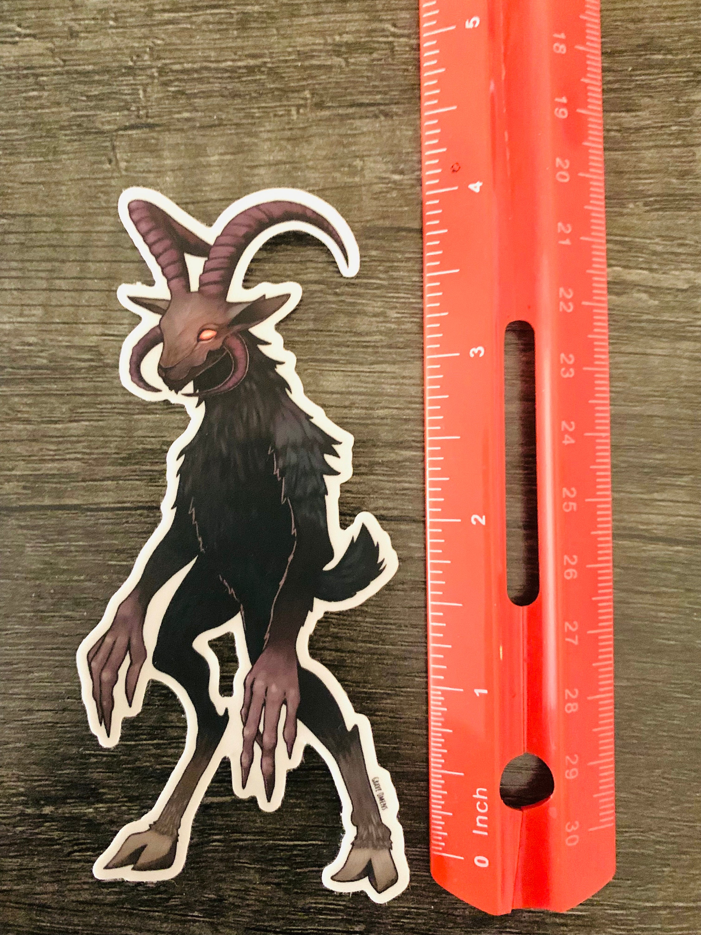 Cryptid Sticker die-cut Goatman Demon Maryland Legend Dark Satanic Goat ...