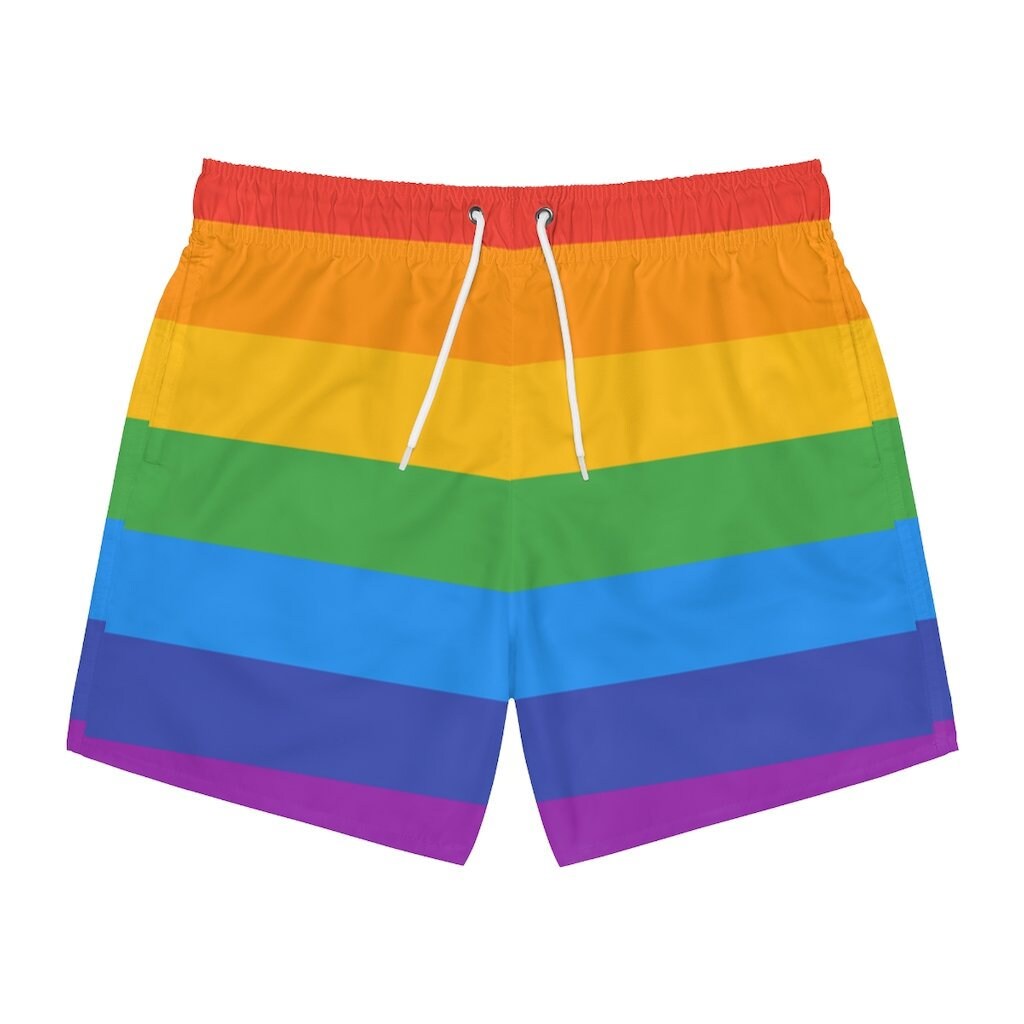 Rainbow Pride Swim Trunks Swim Shorts Colorful | Etsy
