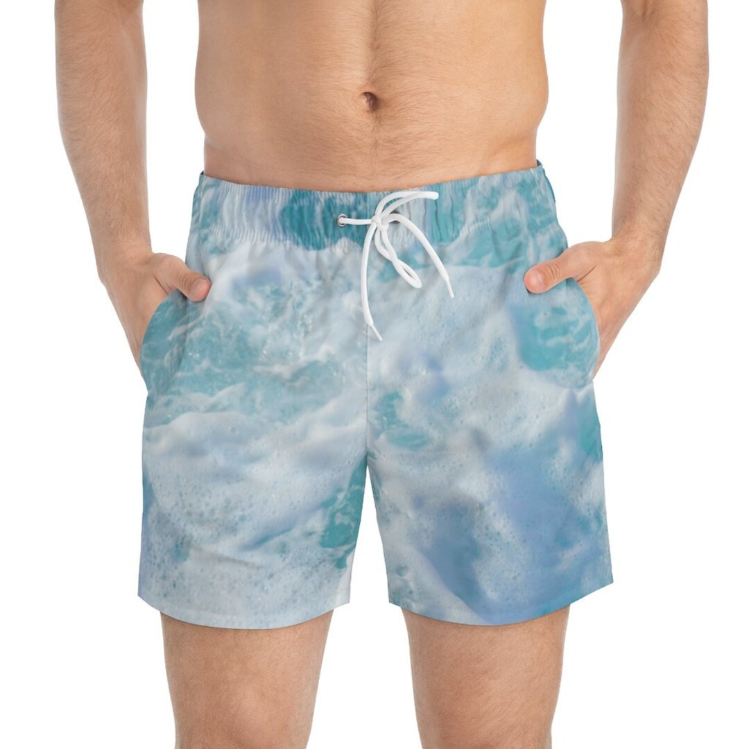 Splish Splash Swim Trunks Blue Swim Shorts White Swim Shorts Water Swim ...