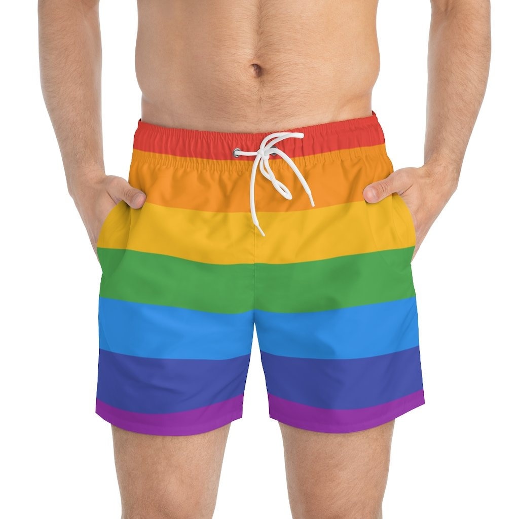 Rainbow Pride Swim Trunks Swim Shorts Colorful - Etsy UK