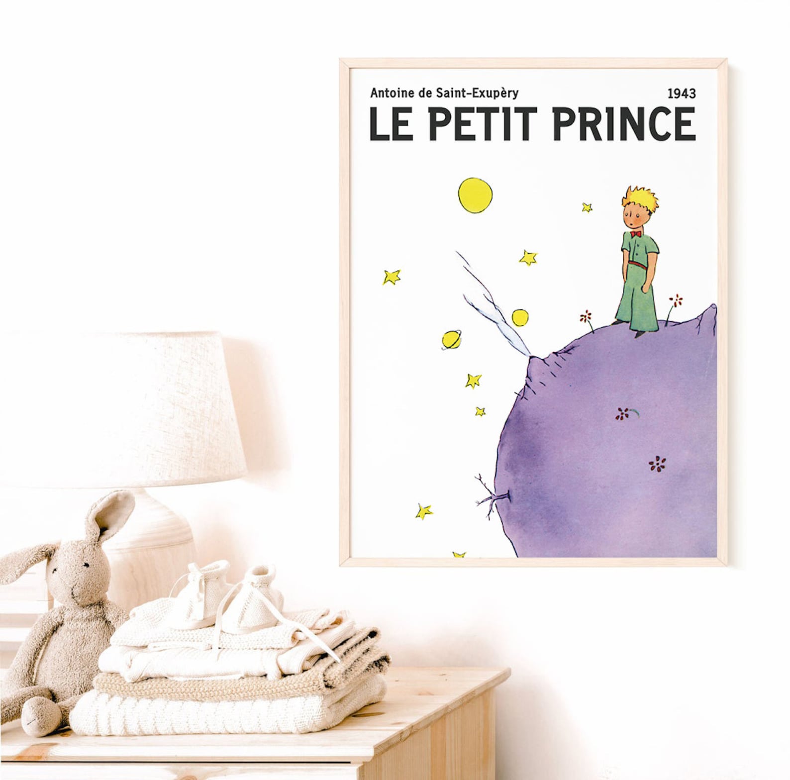 Le Petit Prince Book Cover Print / the Little Prince Vintage Poster ...