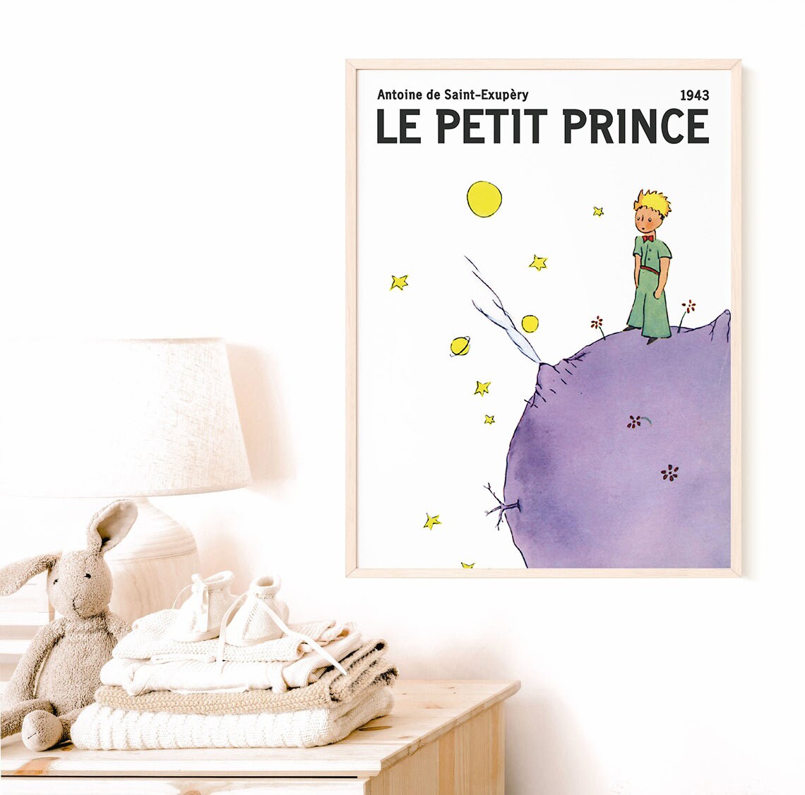 Le Petit Prince Book Cover Print / the Little Prince Vintage Poster ...