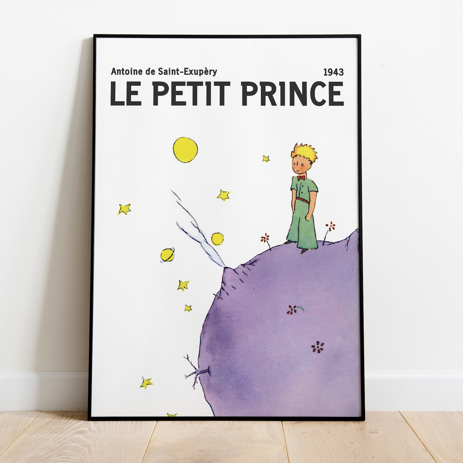 Le Petit Prince Book Cover Print / the Little Prince Vintage Poster ...