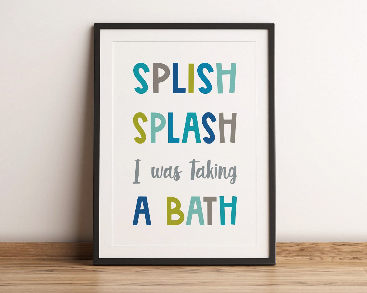 Splish Splash Was Taking a Bath Wall Art Print, Boys Funny Nursery ...
