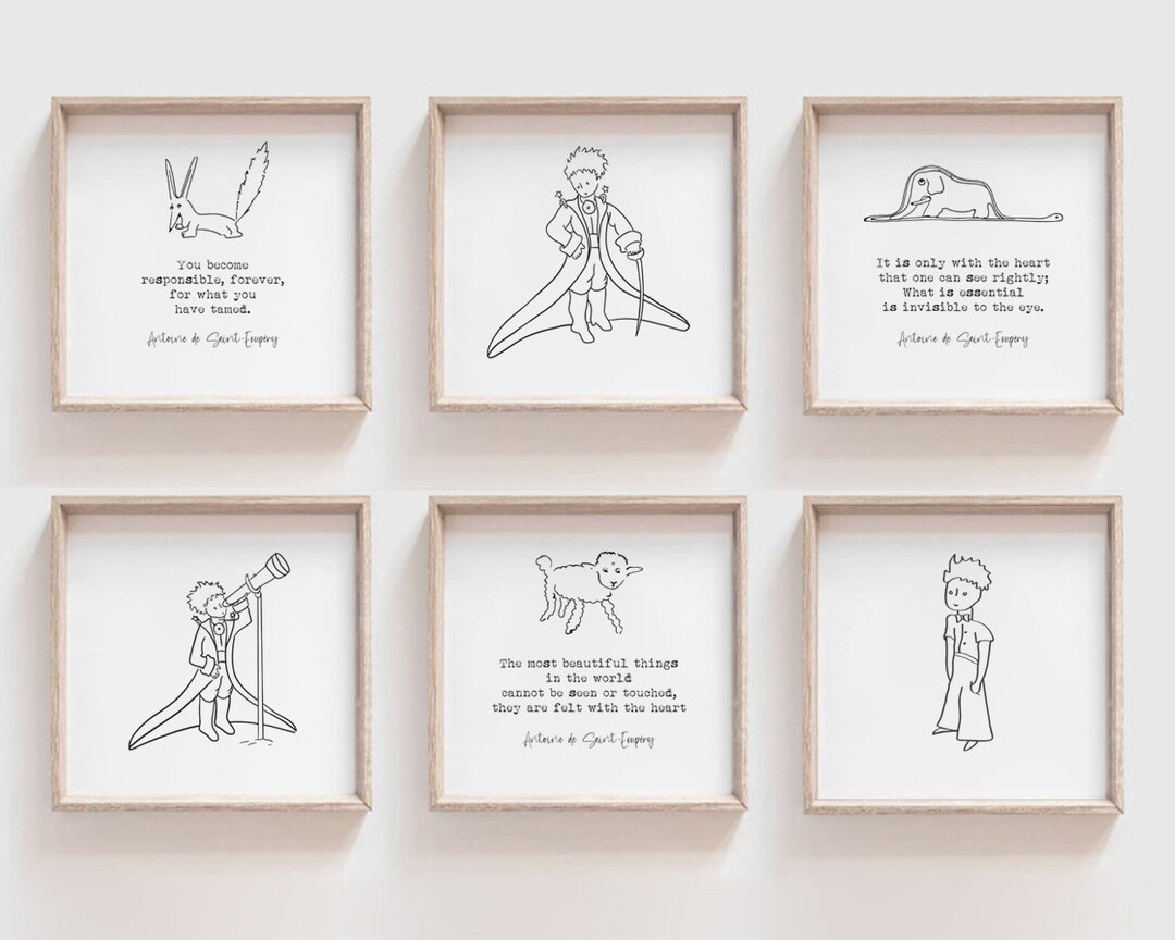 The Little Prince 6 Prints With Quotes, Motivational Print, Le Petit ...
