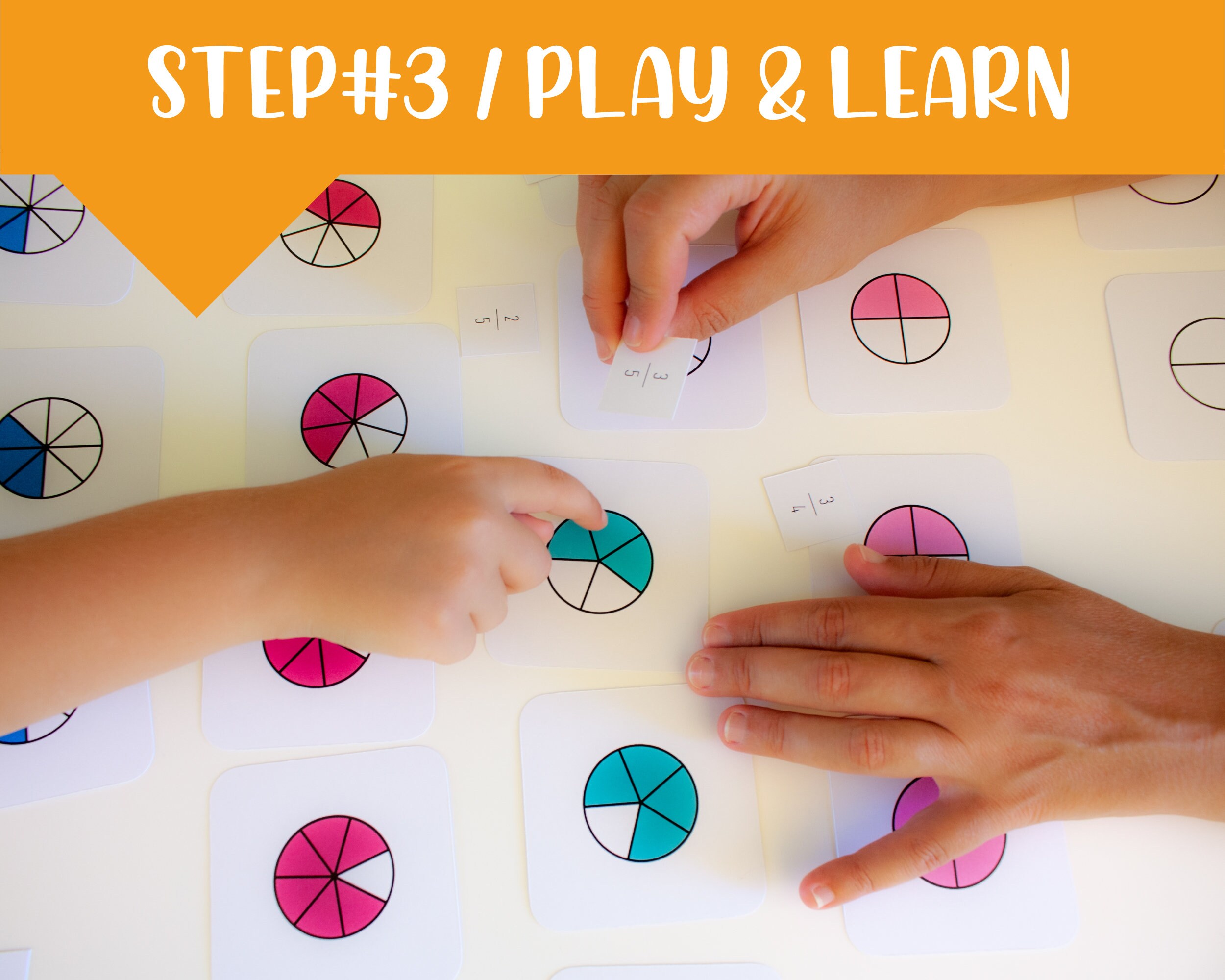 Fraction Flashcards for Children Learning / Fraction Flashcard Set ...