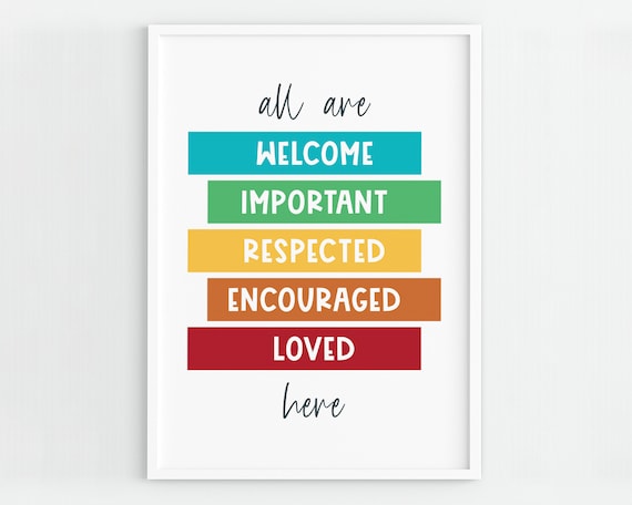 All Are Welcome Here Print Equality Poster Diversity Print - Etsy