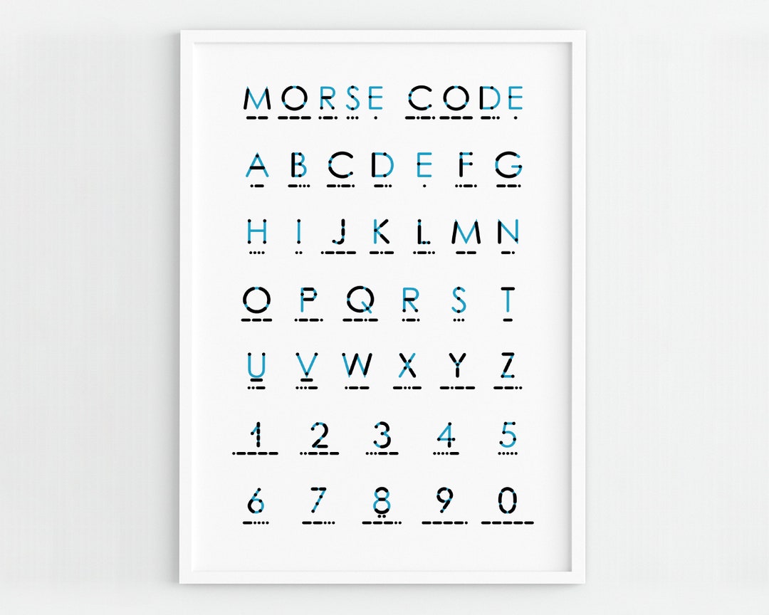 Morse Code Print, Morse Code Poster, Wall Art Print, Wall Art, Morse ...