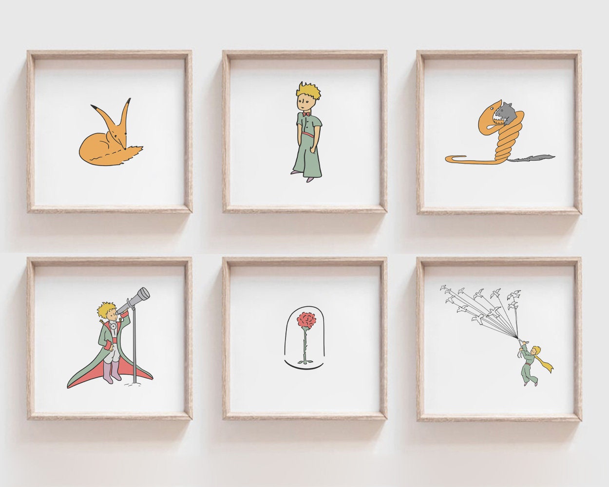 The Little Prince Set of 6 Prints / the Little Prince Wall Art / Little ...