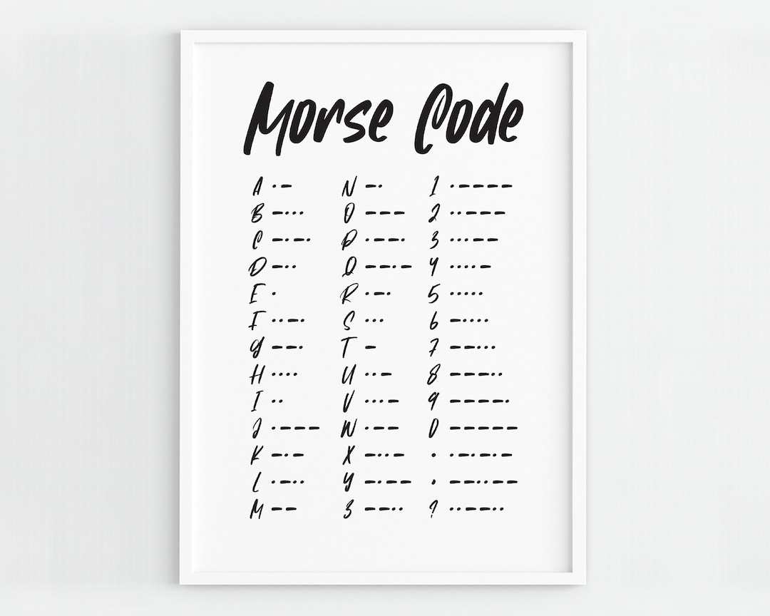 Morse Code Print, Morse Code Poster, Wall Art Print, Morse Code ...