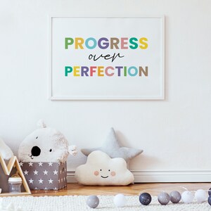 Progress Over Perfection Print, Classroom School Prints, Wall Art ...