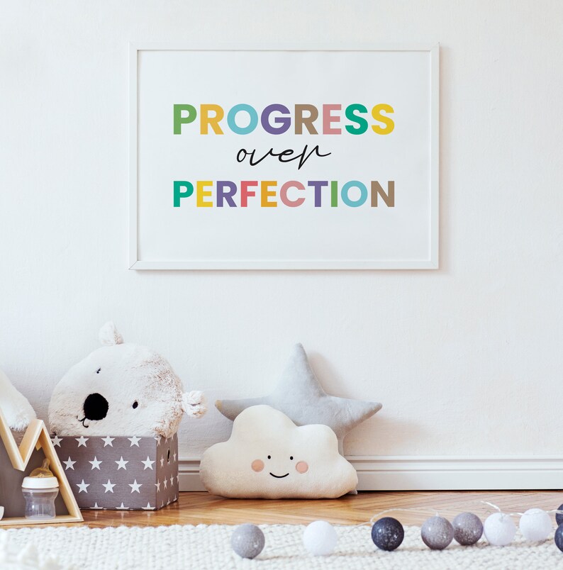 Progress Over Perfection Print, Classroom School Prints, Wall Art ...