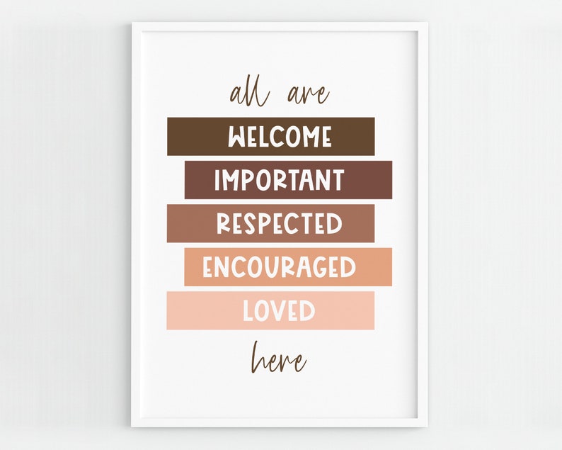 Equality Classroom Poster: All Are Welcome Here Print (printable ...