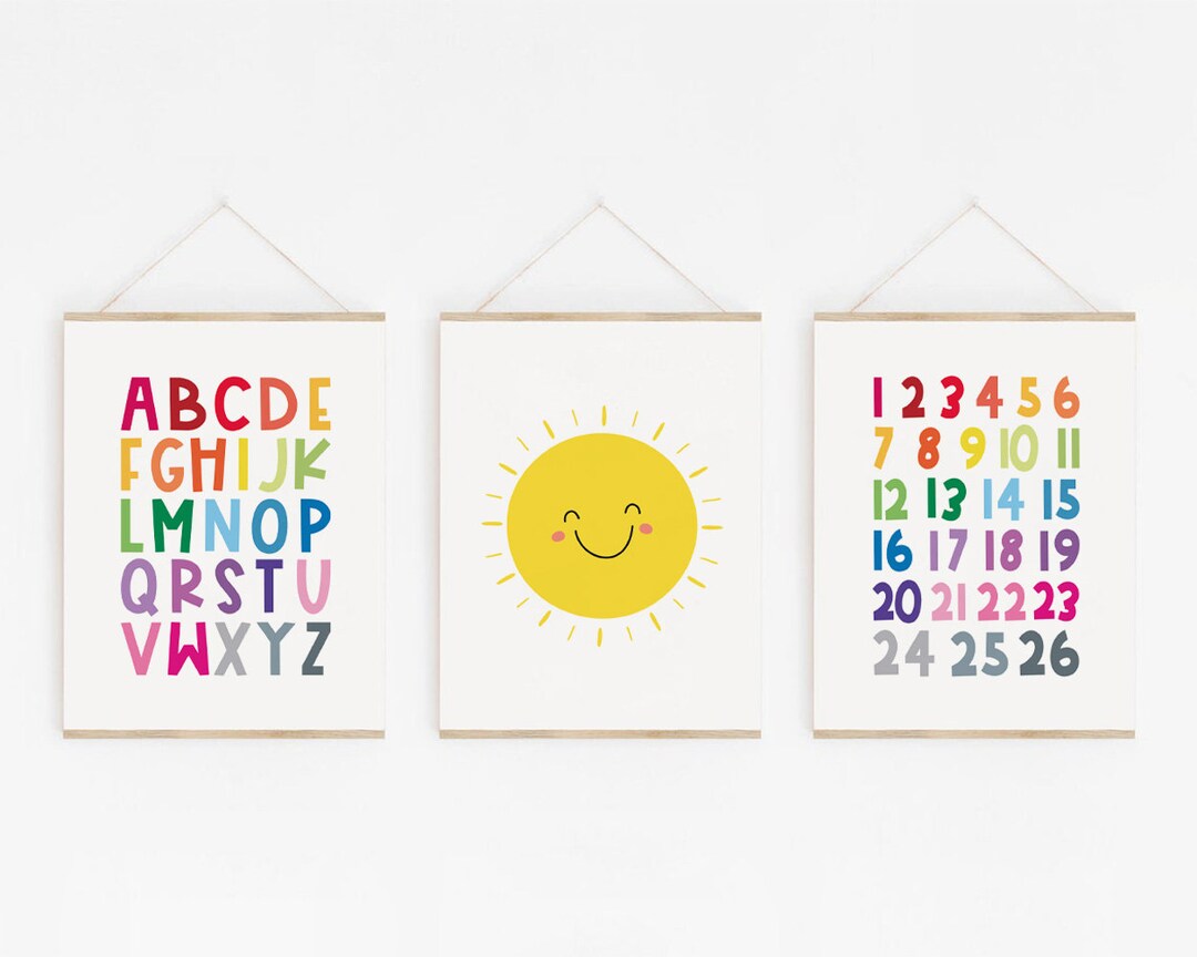 Rainbow Sun Alphabet Print: Kids Nursery Wall Art (digital Download) - Etsy