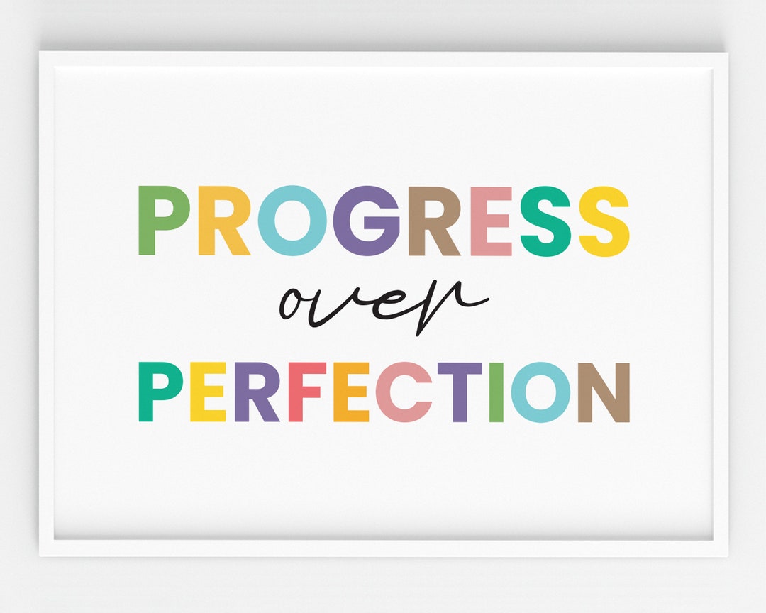 Progress Over Perfection Print, Classroom School Prints, Wall Art ...