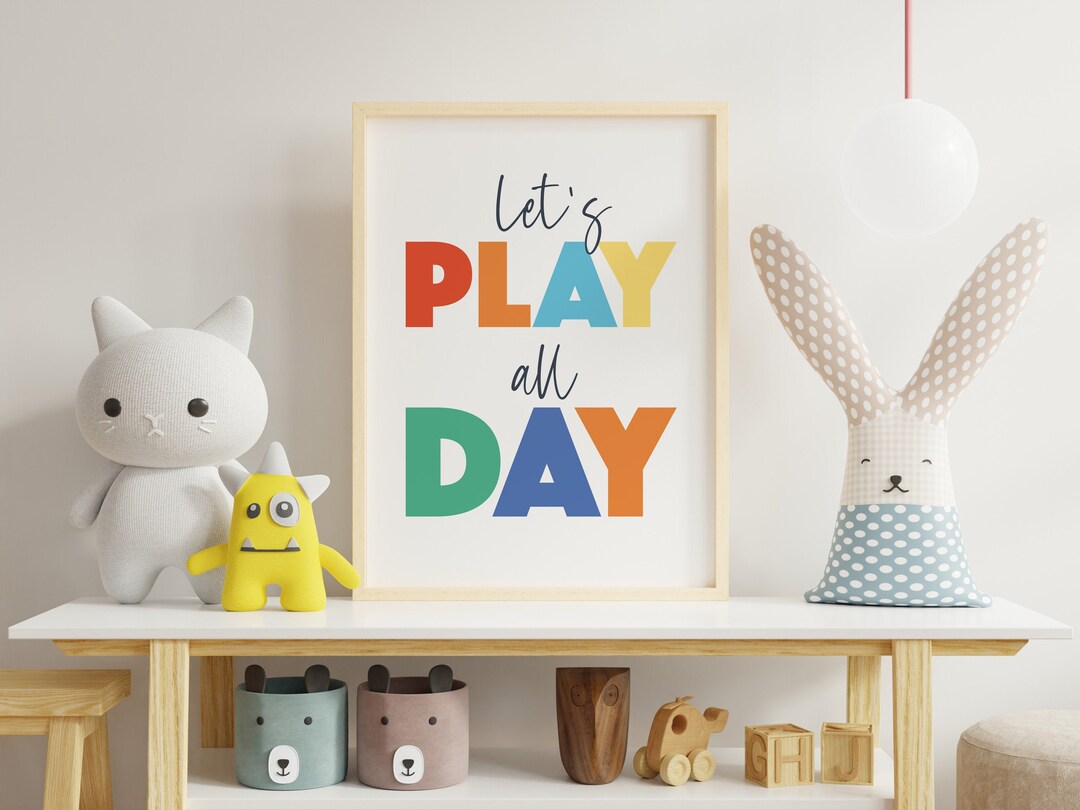 Lets Play All Day Nursery Print | Nursery Decor | Quote Nursery ...