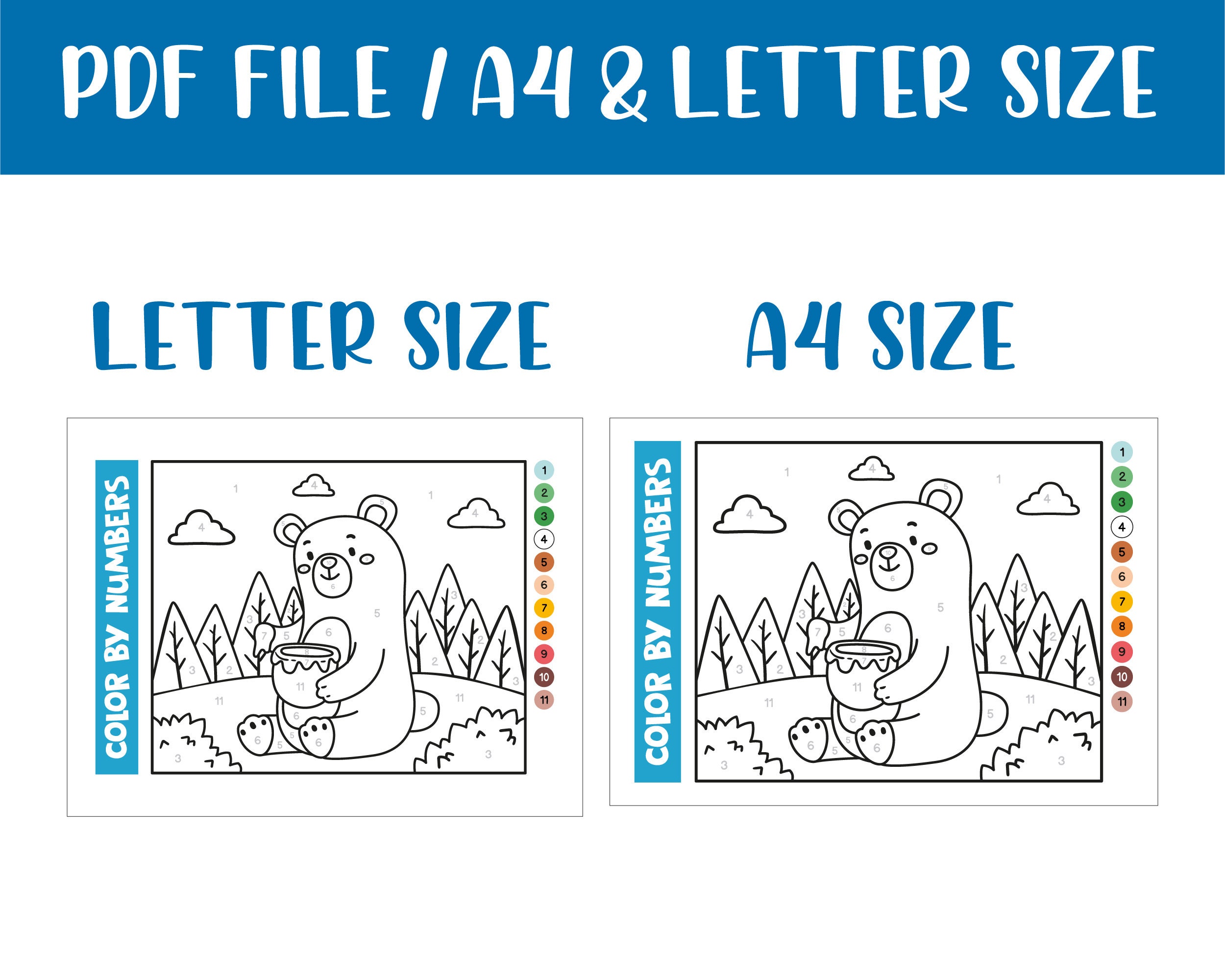 Animal Coloring Pages: Kids Printable Activity (digital Printable Files ...