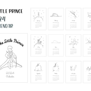 Little Prince 2024 Calendar: Nursery Decor Printable (digital Download ...