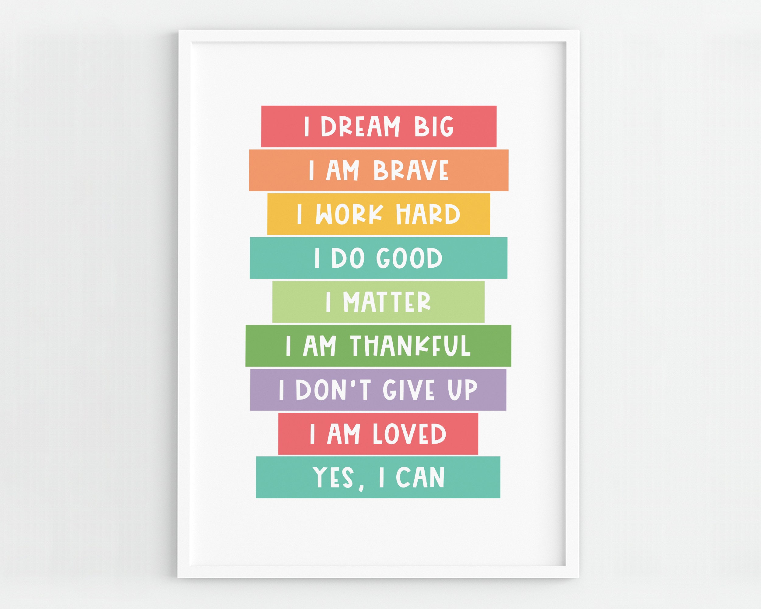 I'm Brave Print, Inspiring School Print, Inspirational Words, Classroom ...