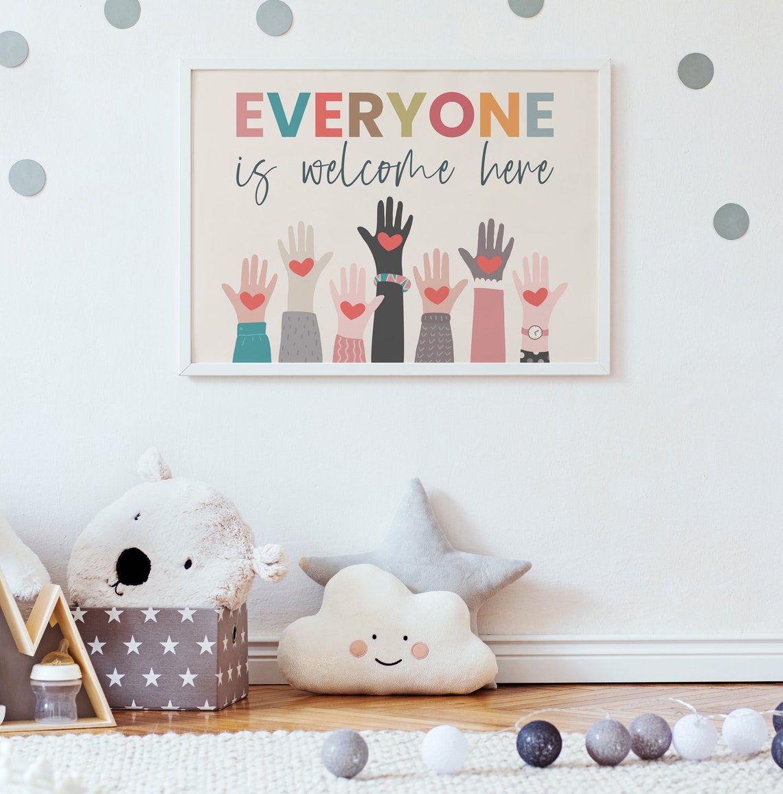 Everyone is Welcome Here Print: Diversity Classroom Poster (printable ...