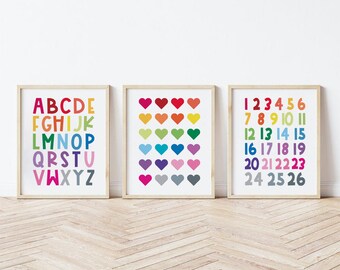 ABC Poster, Alphabet Poster, Playroom Decor, Nursery Wall Art, Nursery ...