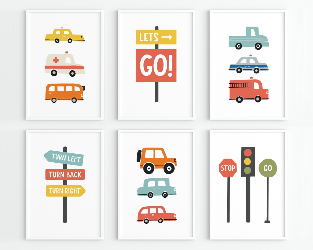 Transportation Nursery Prints: Car Room Decor (DIGITAL FILE) - Etsy