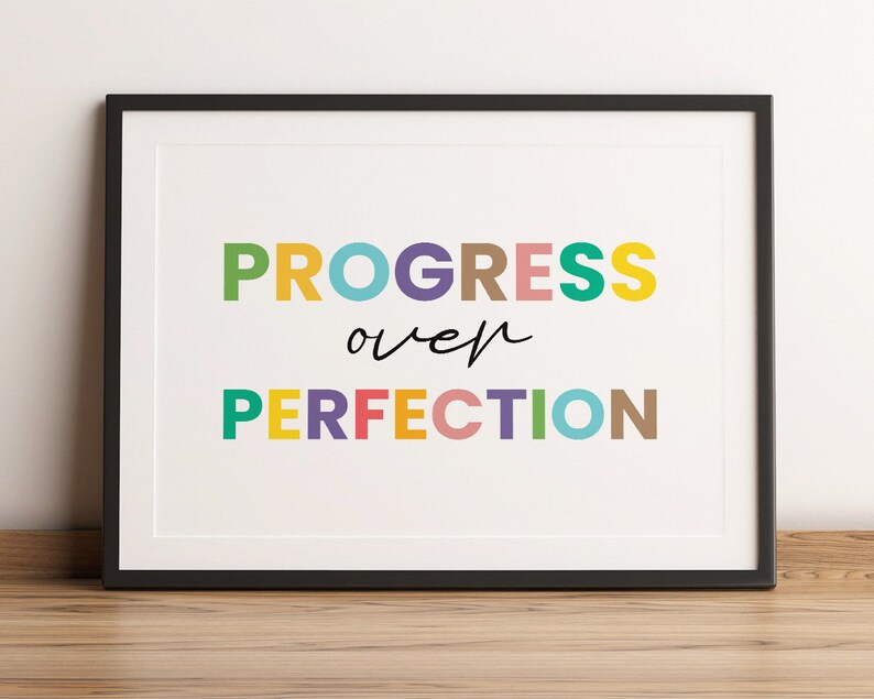 Progress Over Perfection Print, Classroom School Prints, Wall Art ...