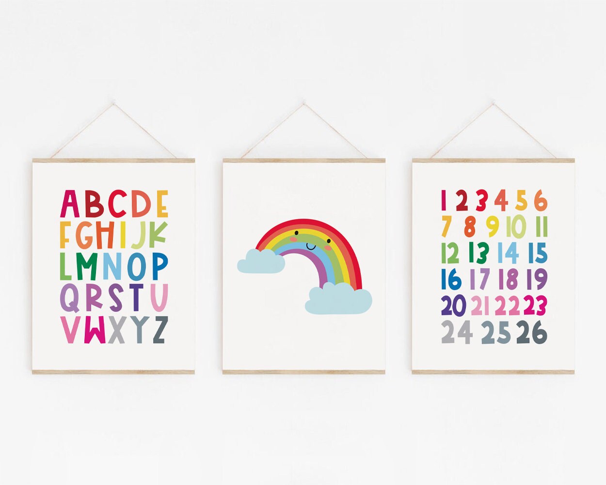 Bright RAINBOW Alphabet Print, Nursery Print, ABC Poster, Nursery Wall ...