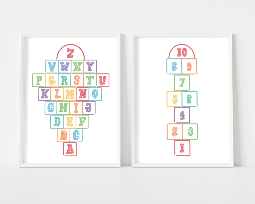 Hopscotch Alphabet Print, ABC Print, Educational Print, Kids Room Decor ...