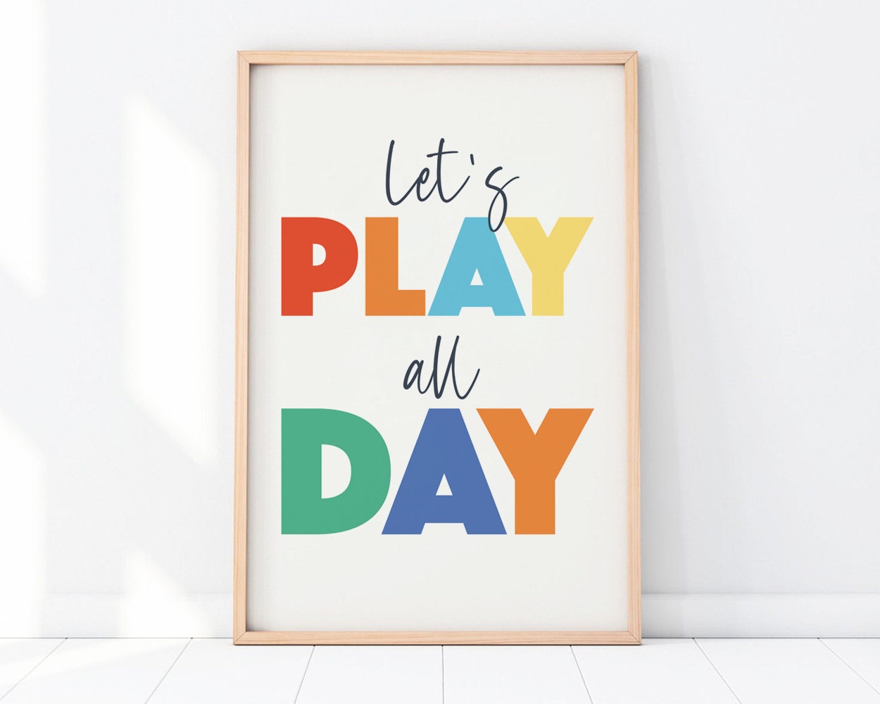 Lets Play All Day Nursery Print Nursery Decor Quote Nursery Playroom ...