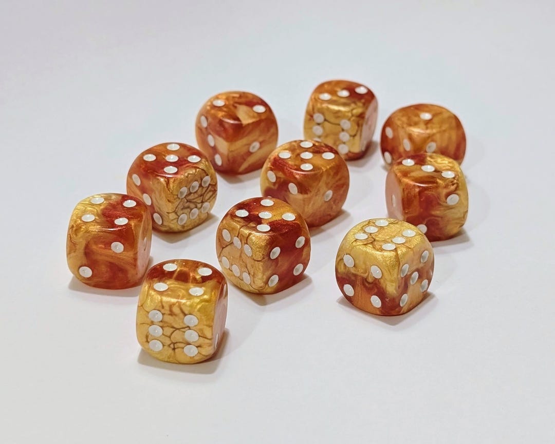 Fireball D6 Resin Dice Set | Blended Yellow, Orange & Red | Handmade ...