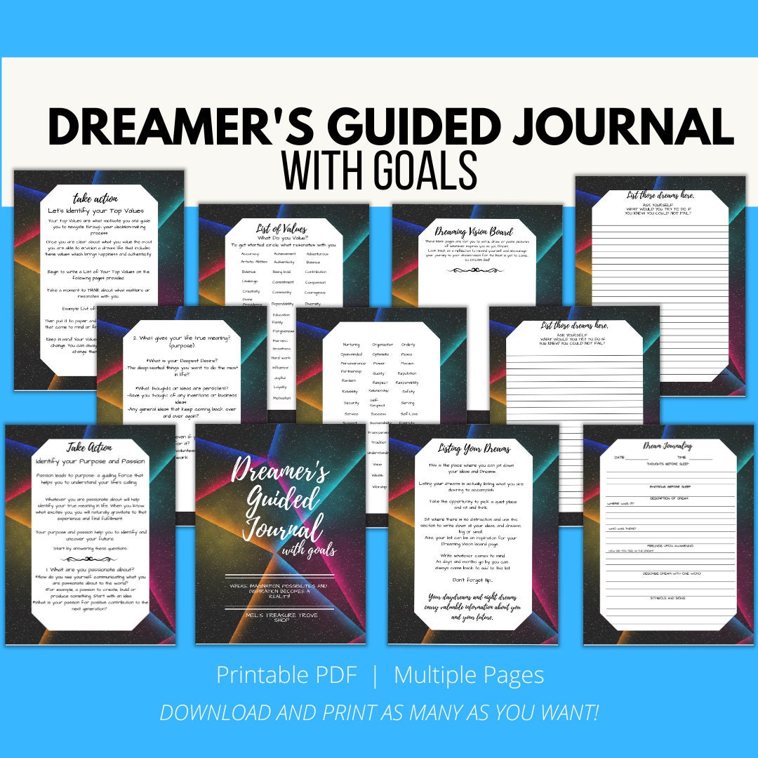 Dream Journal Guided Dream Journal Dream Diary - Etsy
