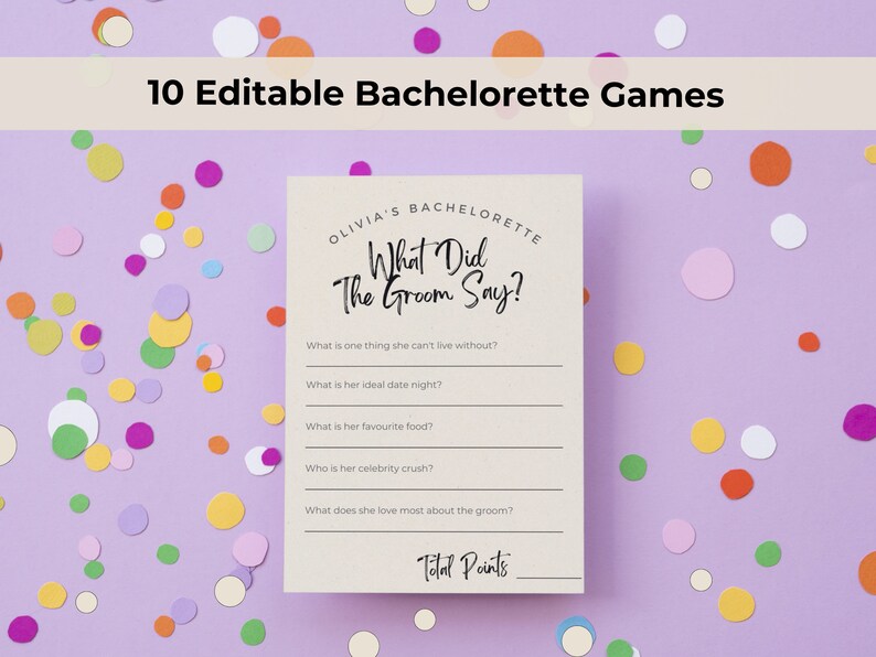 Bachelorette Party Games Cards Printable Wedding Bridal - Etsy Australia