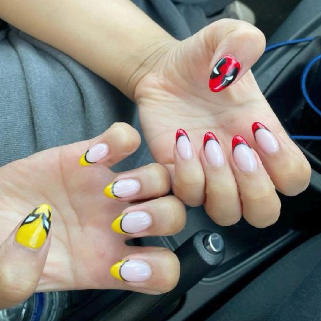Deadpool and Wolverine Nails Hand Painted Press on Nails Acrylic Long ...
