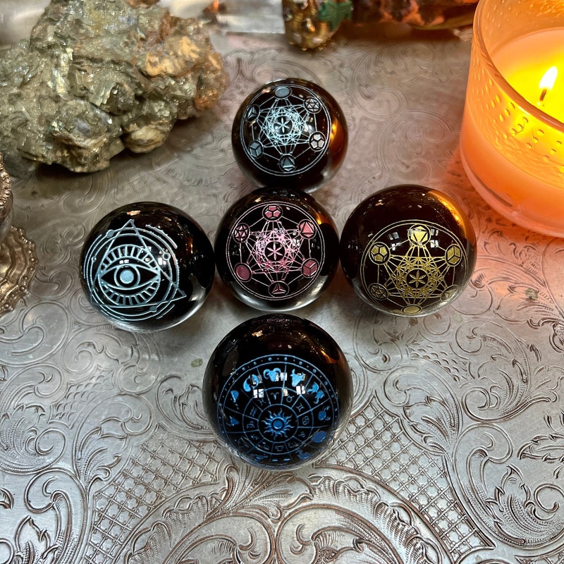 Obsidian Sphere - Etsy