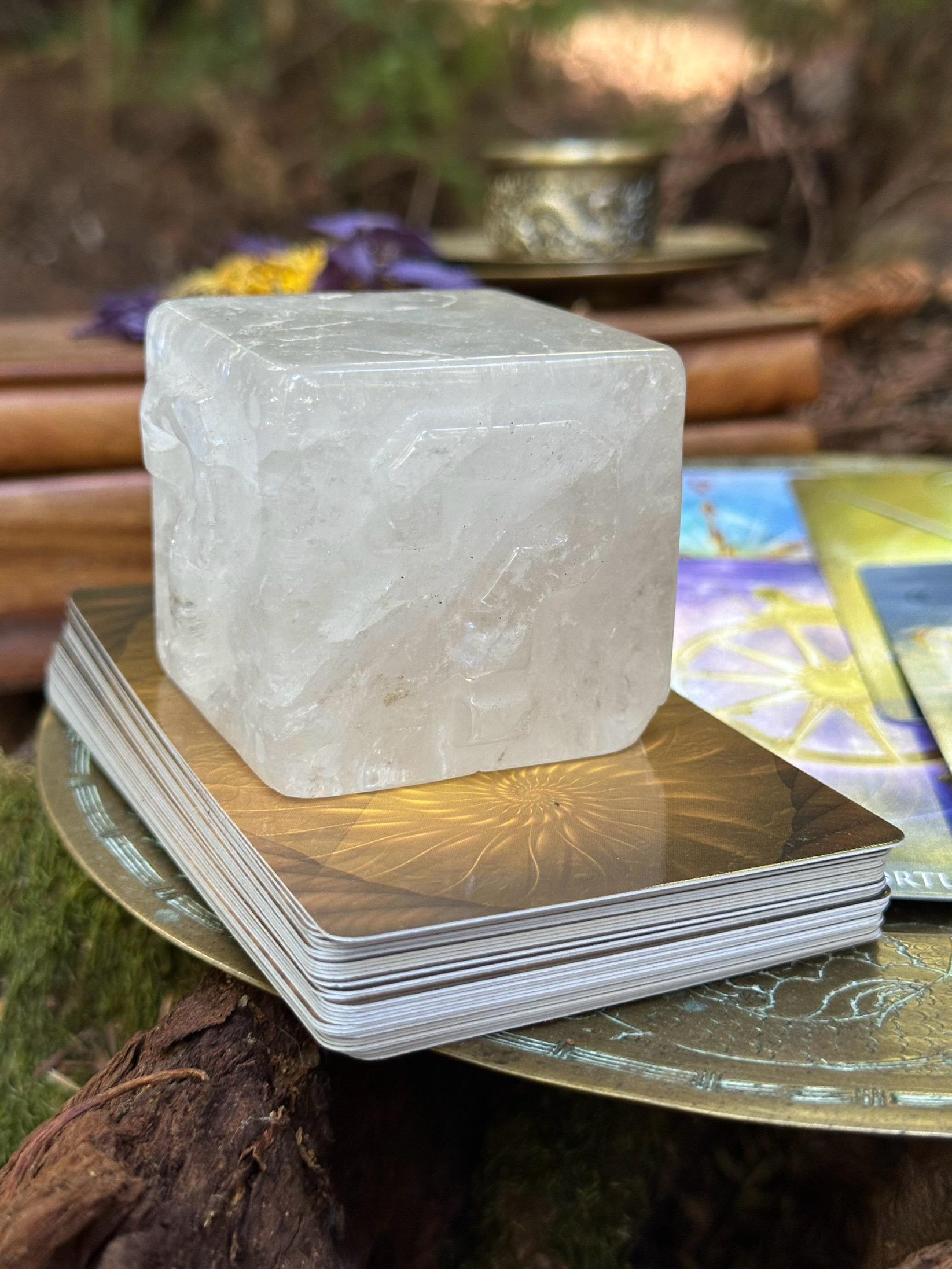 Natural Quartz Tarot Card Weight - Amplify Intentions & Connect With ...