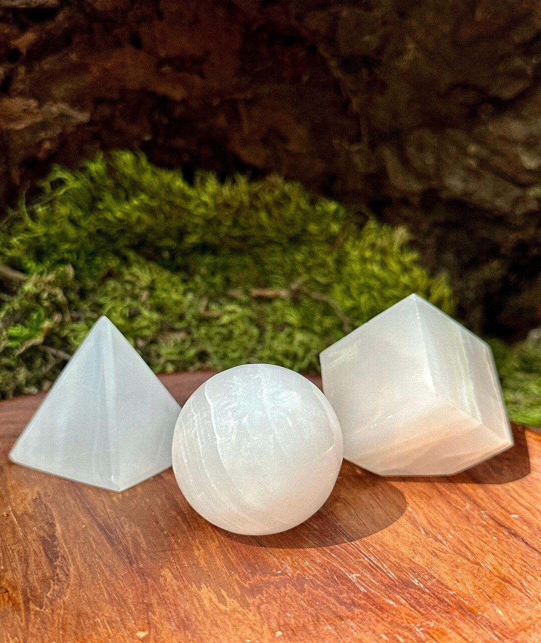 Pink Calcite Cube, Pyramid and Sphere. UV Reactive - Etsy