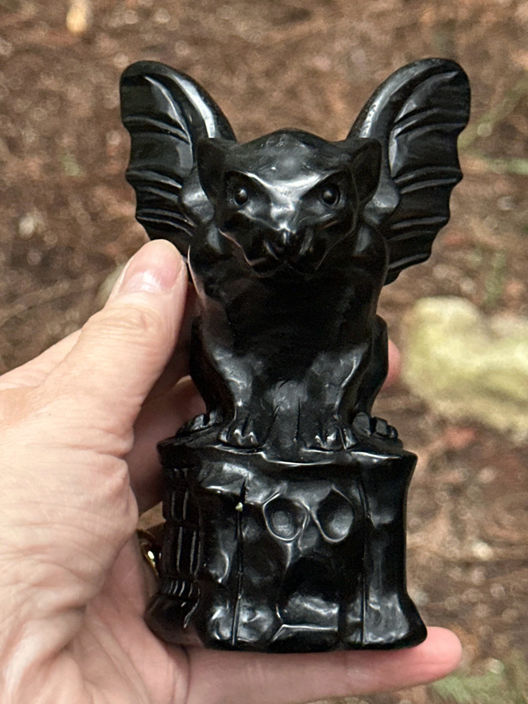 Black Obsidian Gargoyle: Guardian of the Shadows - Etsy