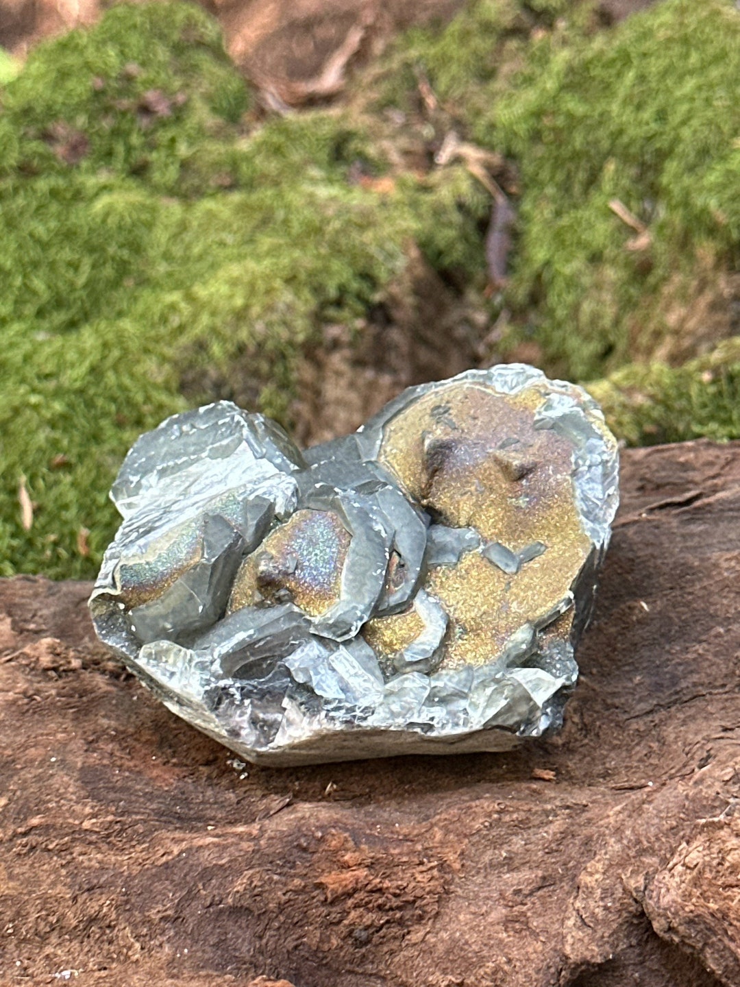Rare Smoky Black Benz Calcite on Matrix With Iridescent Chalcopyrite ...