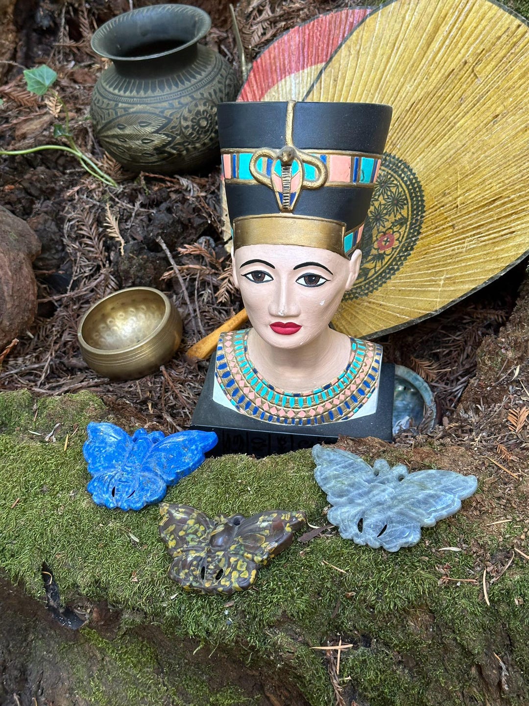 Egyptian Inspired Butterfly Carving - Lapis Lazuli, Labradorite or ...