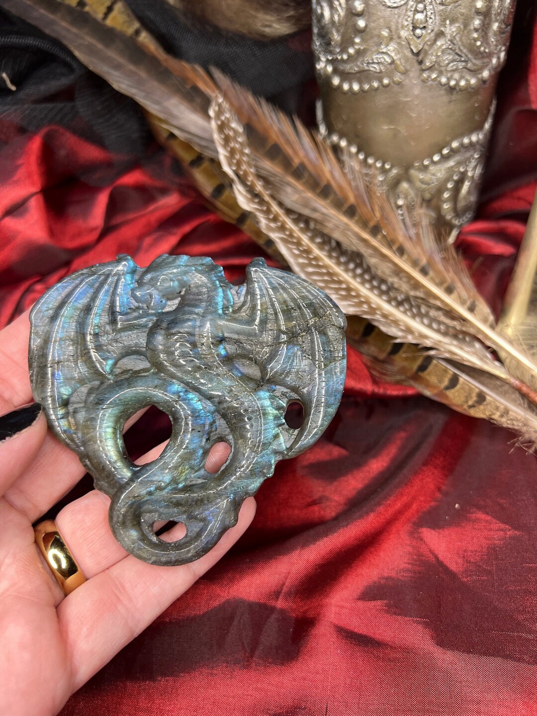 Labradorite Dragon Carved Slab - Etsy