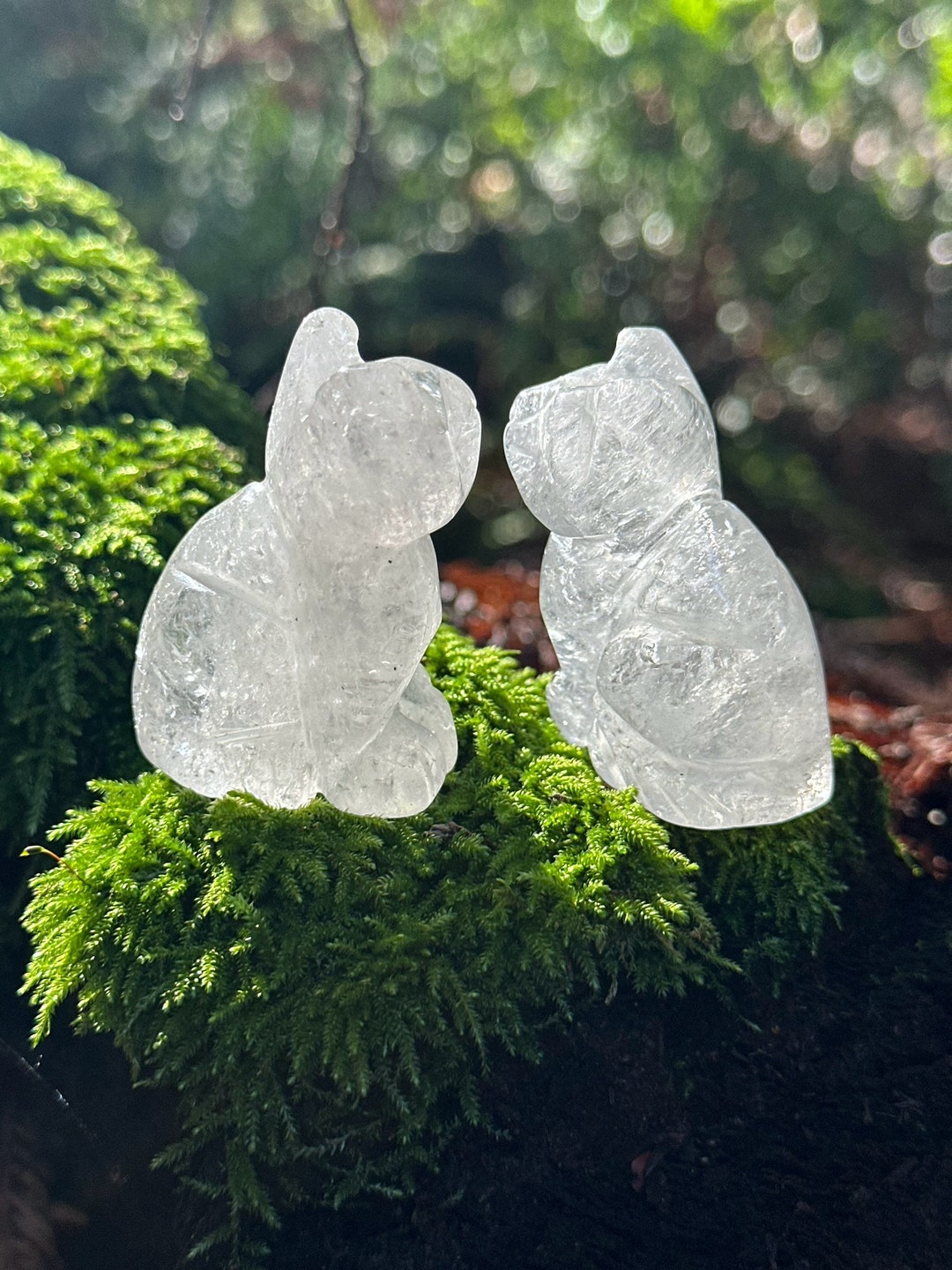 Clear Quartz Cat - Etsy