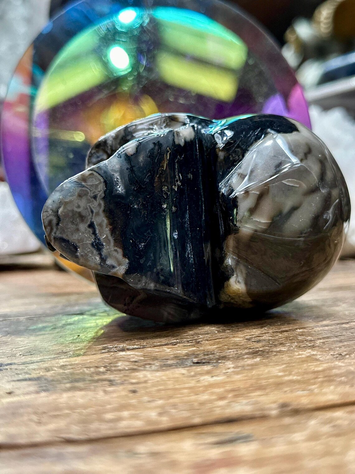 La Lune - UV Reactive Volcano Agate Skull - 1.15 Lb - Exclusive ...