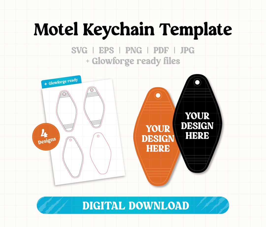 Motel Keychain Template Svg, Png, Jpg, Ai, Pdf, Eps Glowforge Ready - Etsy