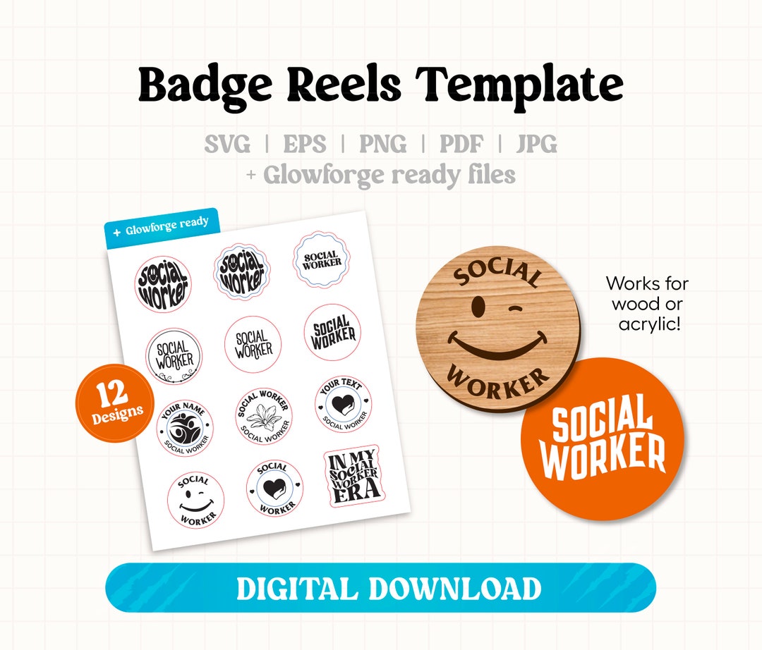 Badge Reels Template | Svg, Png, Jpg, Ai, Pdf, Eps | Glowforge Ready - Etsy
